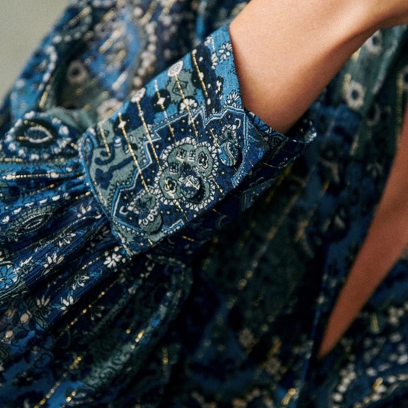 Sezane | Tops | Sezane Tianna Arizona Blue | Poshmark